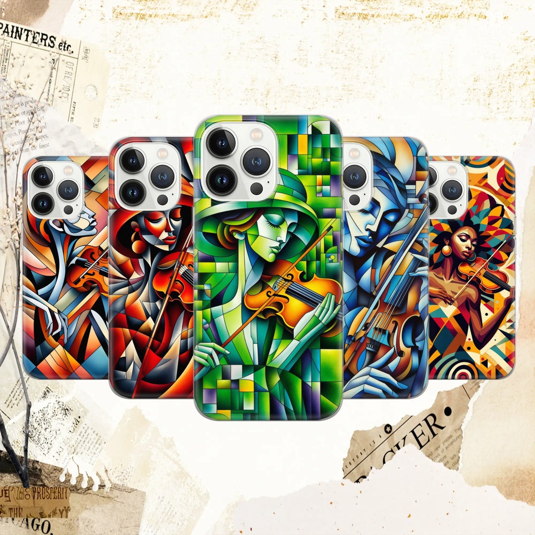 Cubism Phone Case Violin Cover for iPhone 16 Pro, 15, 14, 13, 12, 11 ...