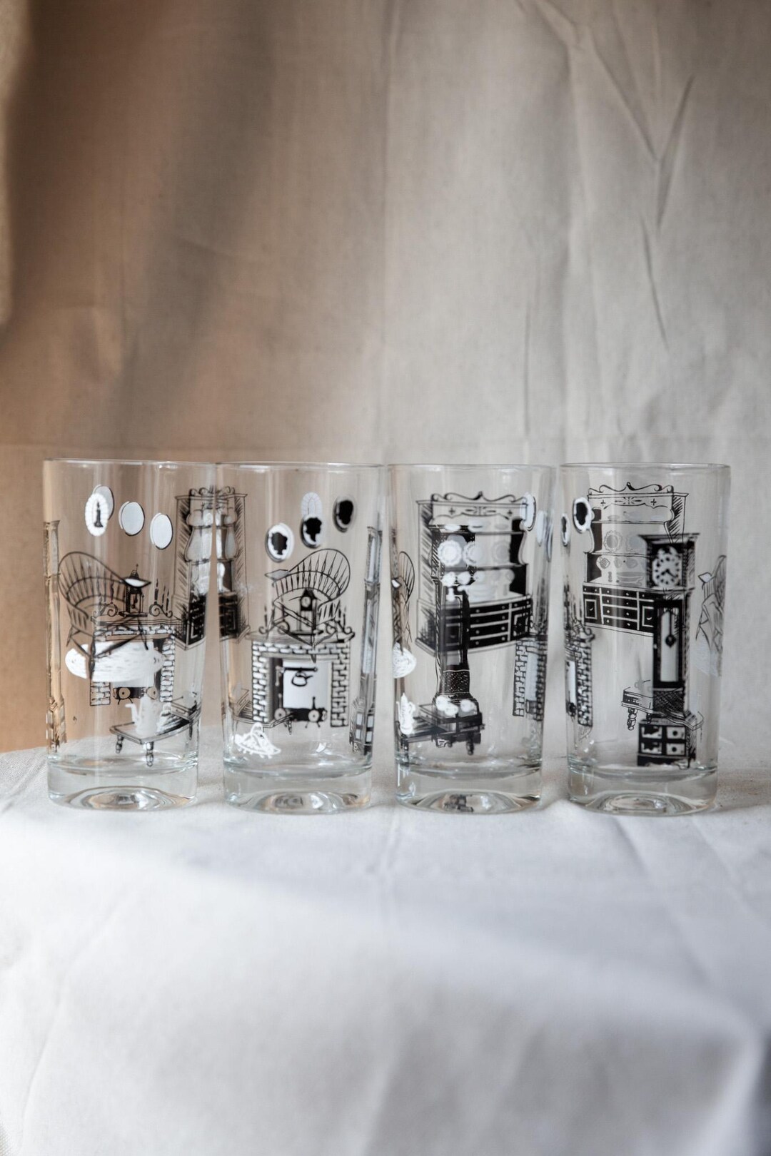 Vintage Libbey Colonial Homestead Highball Glasses Set of 4 - Etsy