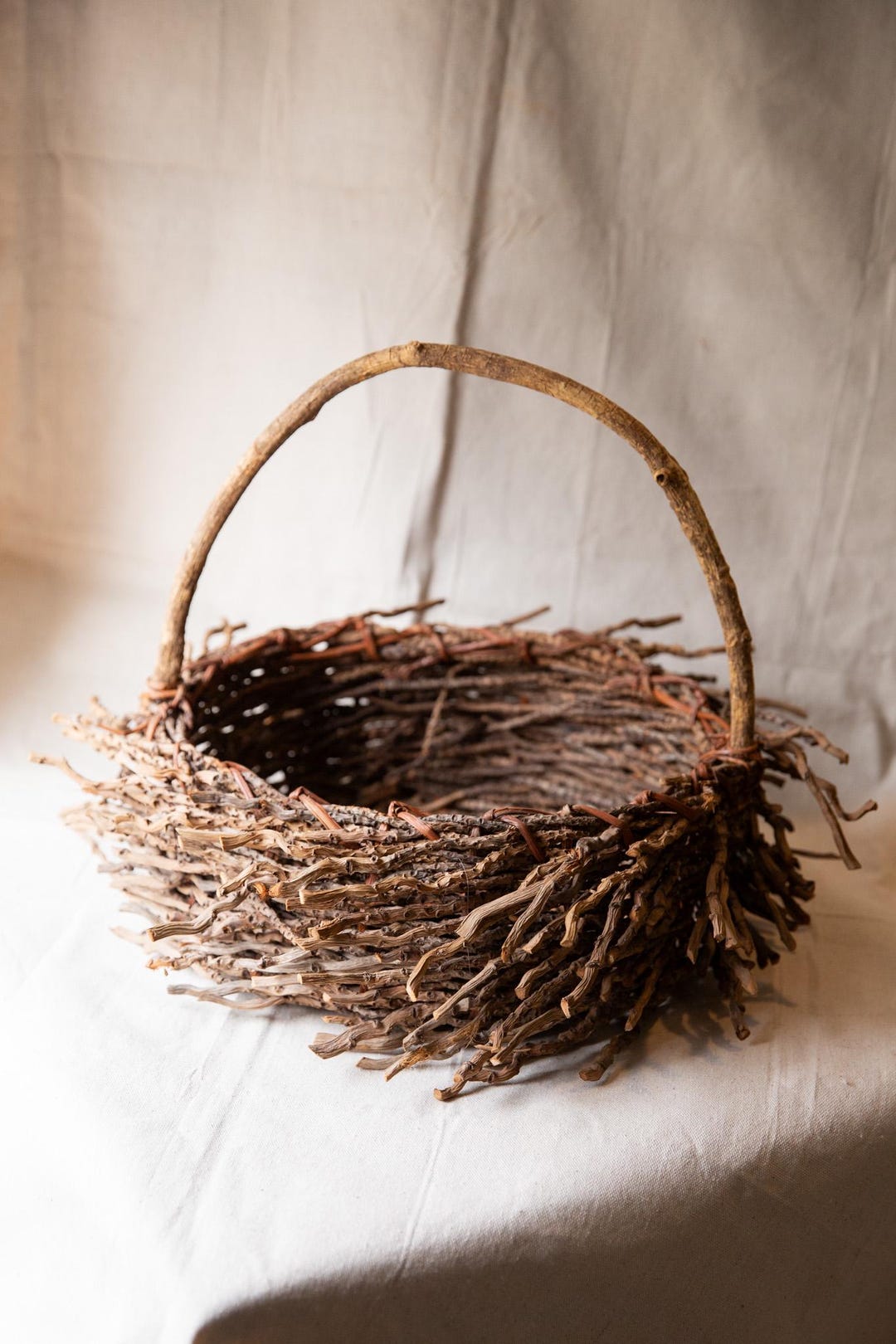 Primitive Nest Style Decorative Stick Woven Basket - Etsy