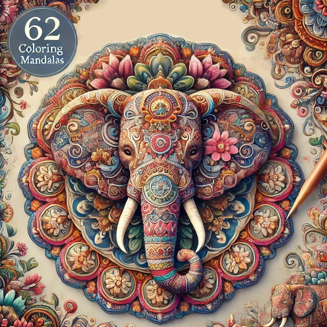 62 Elephant Mandala's as Png for Printing or Further Use - Etsy