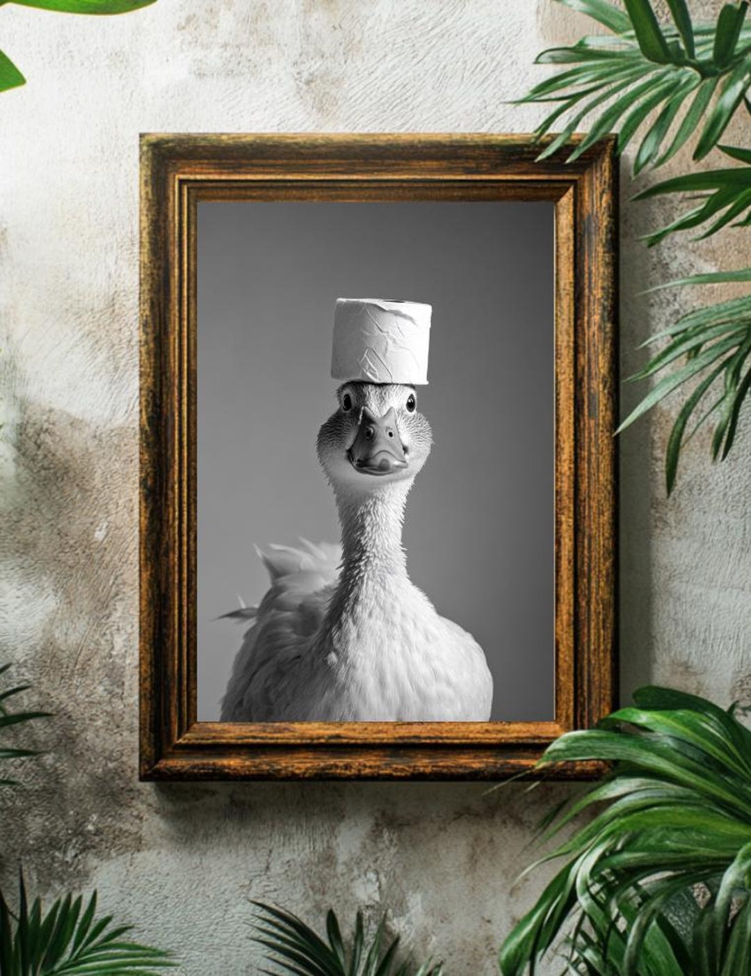 Duck Toilet Roll Print, Funny Bathroom Decor, Duck Toilet Paper, Black ...