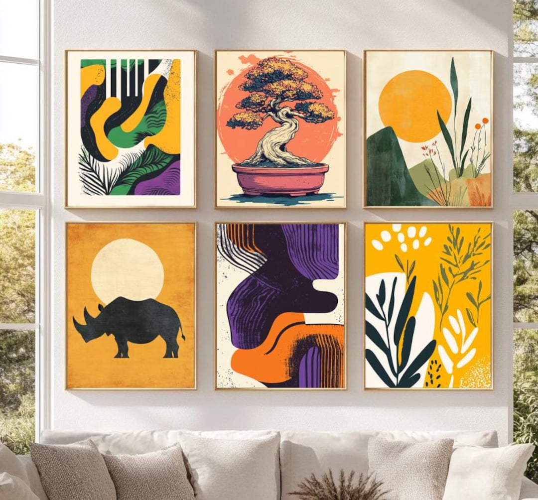 Art Print Set of 6 Digital Prints, Printable Wall Art, Art Collection ...