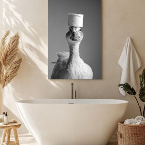Duck Toilet Roll Print, Funny Bathroom Decor, Duck Toilet Paper, Black ...