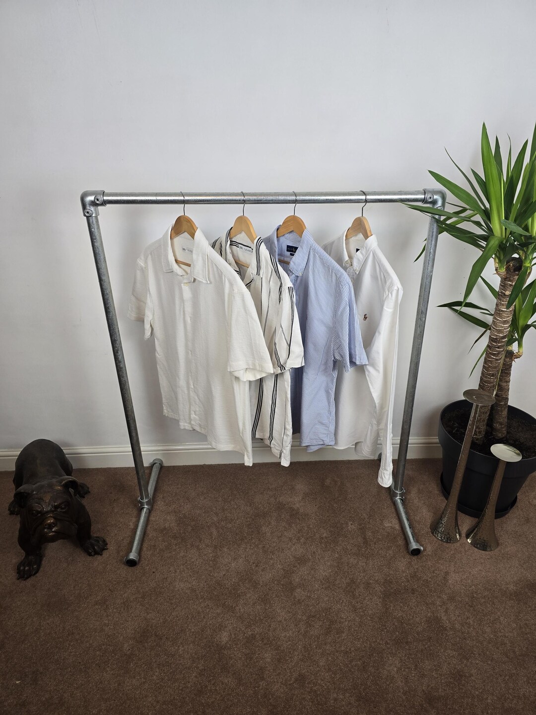 Industrial Clothing Rail Heavy Duty Pipe Clothing Rack for Display Free ...