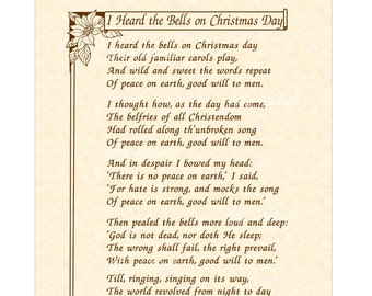 I HEARD THE BELLS on Christmas Day Christian Home Decor Sheet Music ...