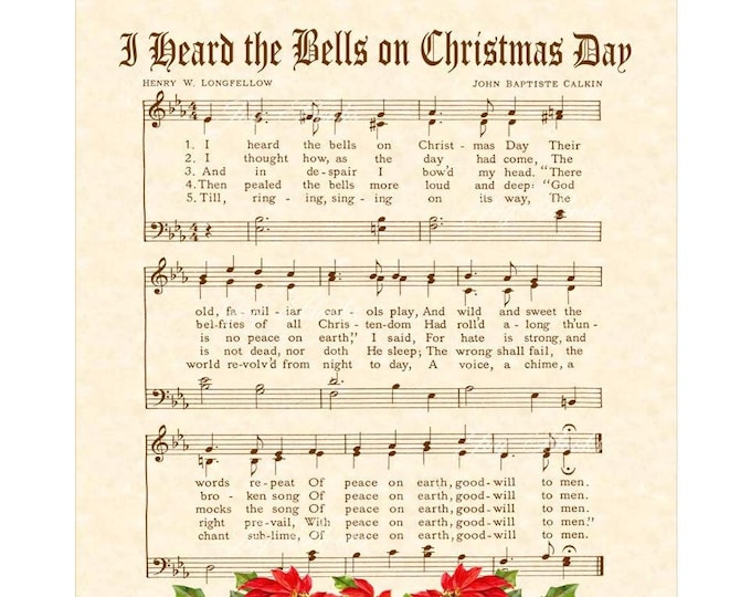I HEARD THE BELLS on Christmas Day Christian Home Decor Sheet Music ...