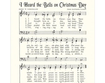 I HEARD THE BELLS on Christmas Day Christian Home Decor Sheet - Etsy