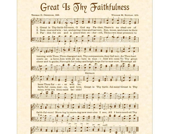 GREAT is THY FAITHFULNESS Hymn Wall Art Christian Home & Office Decor ...