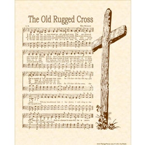 OLD RUGGED CROSS on A Hill Far Away Christian Home & Office Decor Hymn ...