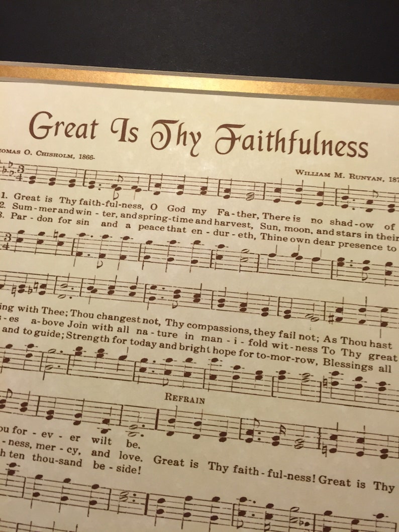 GREAT is THY FAITHFULNESS - Hymn Wall Art Christian Home & Office Decor ...
