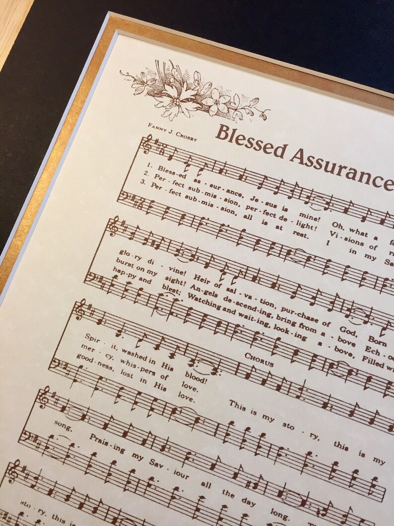 BLESSED ASSURANCE Hymn Wall Art Christian Home & Office Decor - Etsy