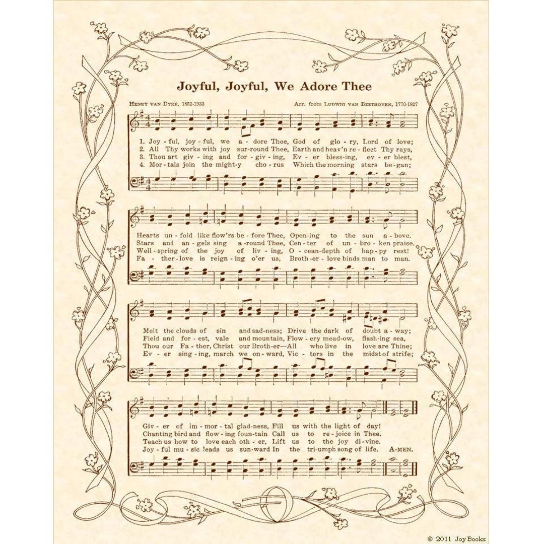 JOYFUL, JOYFUL We Adore THEE - Christian Home & Office Decor Hymn on ...