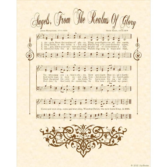 ANGELS From the REALMS of GLORY 8x10 Antique Hymn Art Print - Etsy