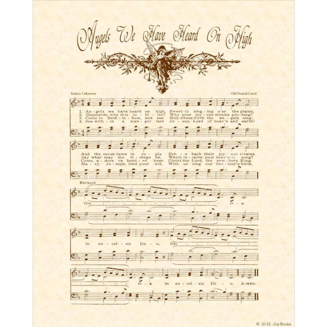 ANGELS We Have HEARD on HIGH Hymn Art Custom Christian Home Decor ...