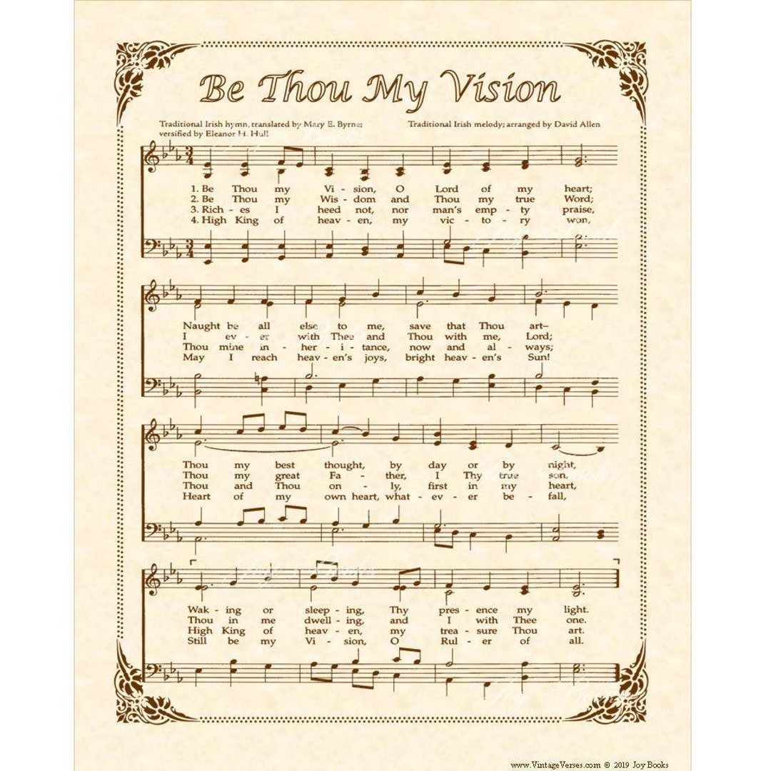 BE THOU My VISION - Vintage Verses Custom Christian Heritage Sheet ...