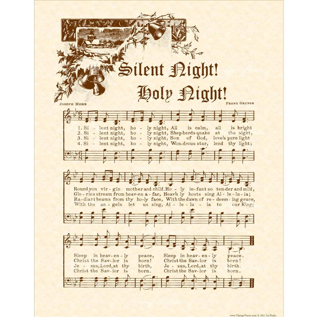 Silent Night Holy Night Christian Home & Office Decor Christmas Carol ...