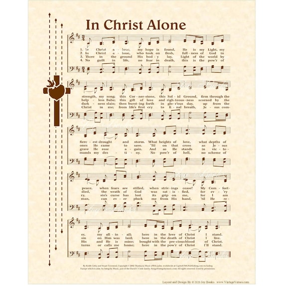 In Christ Alone Christian Home & Office Decor Sheet Music - Etsy