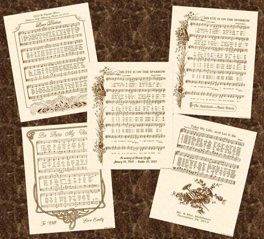 PERSONALIZE THIS - 8x10 Antique Hymn or Calligraphy Art Print Natural ...