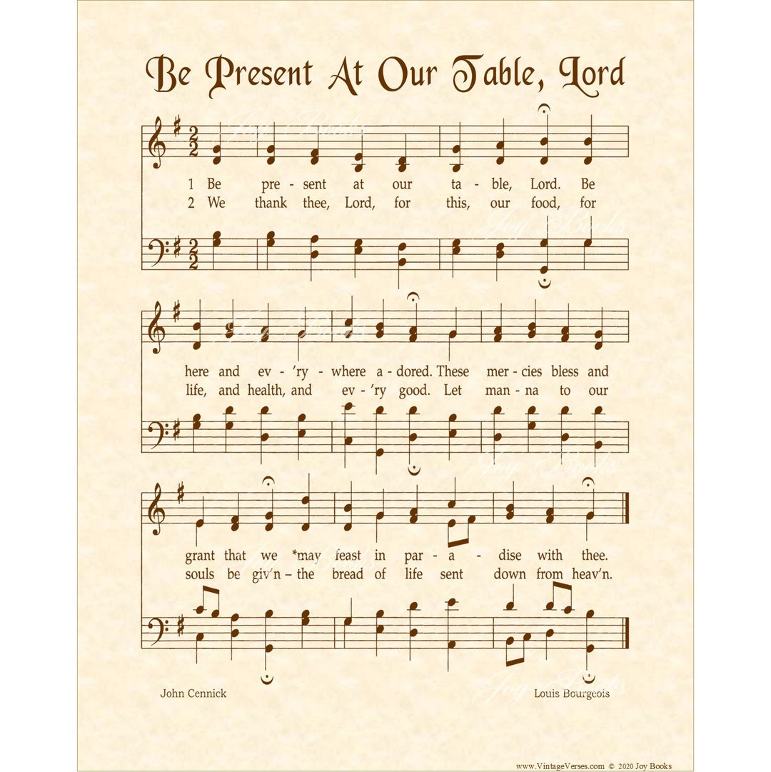 Be Present at Our Table Lord - Christian Home & Office Decor Sheet ...