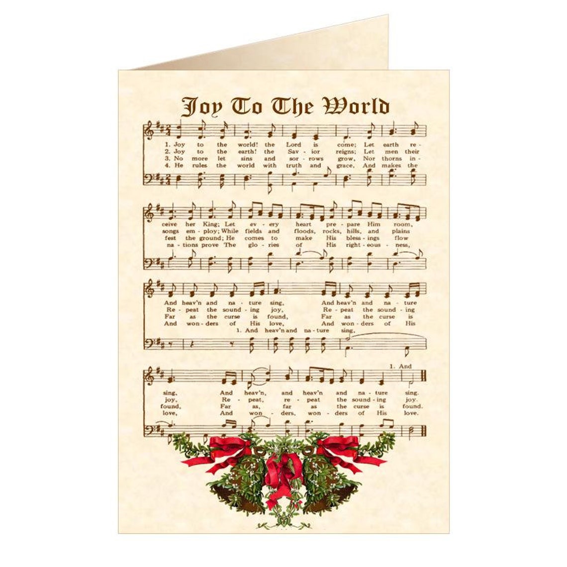 VINTAGE CAROL GREETINGS - Set of 6 Christmas Hymn Greeting Cards ...