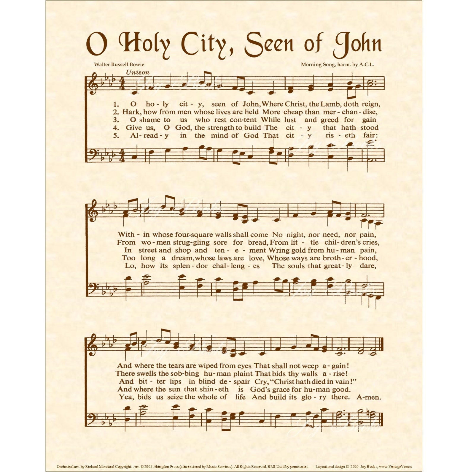 O Holy City Seen of John - Christian Home & Office Decor Sheet Music ...