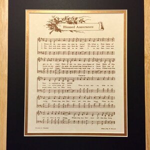 BLESSED ASSURANCE Hymn Wall Art Christian Home & Office Decor Vintage ...