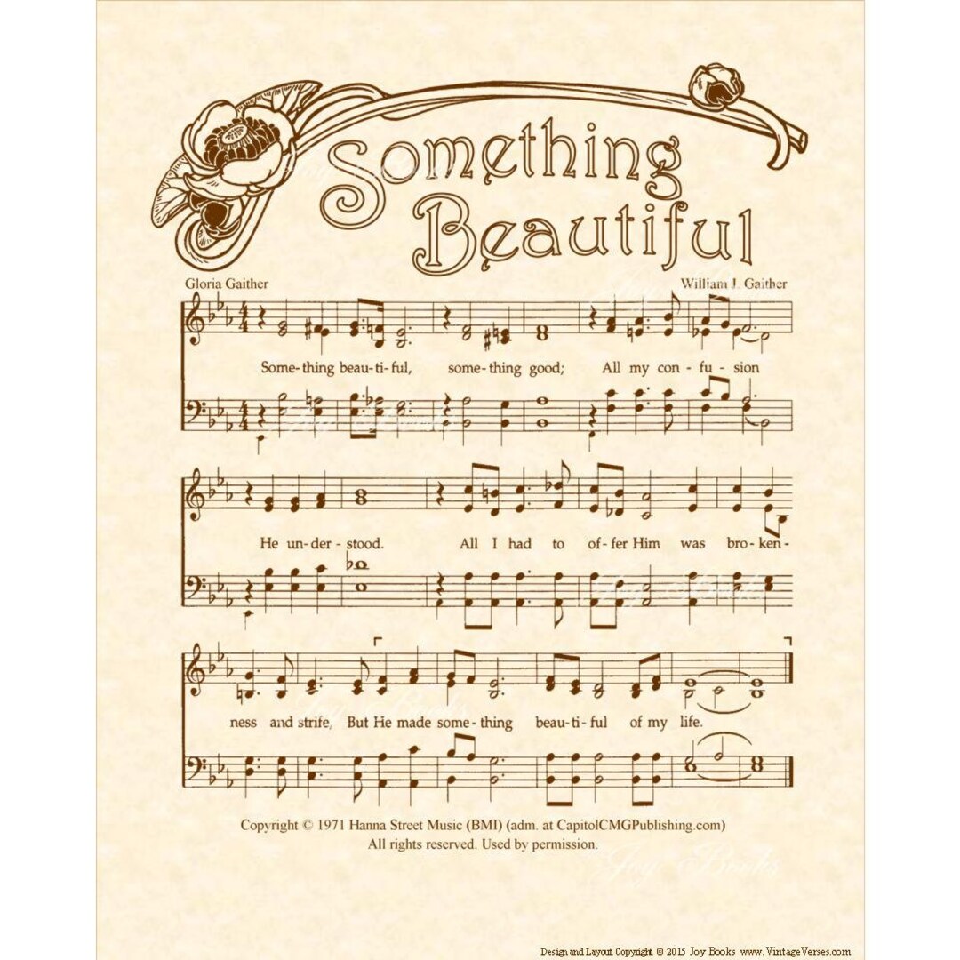 SOMETHING BEAUTIFUL Christian Home & Office Decor Hymn Wall Art Faith ...