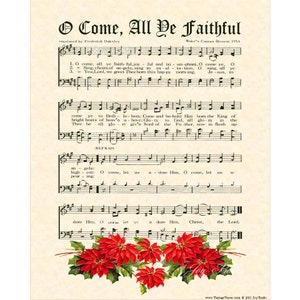O Come All Ye Faithful - Custom Christian Home Decor- Christmas Carol ...