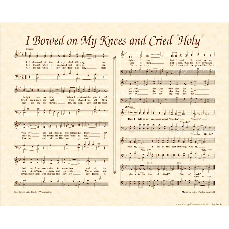I Bowed on My Knees and Cried Holy - Christian Home & Office Decor ...