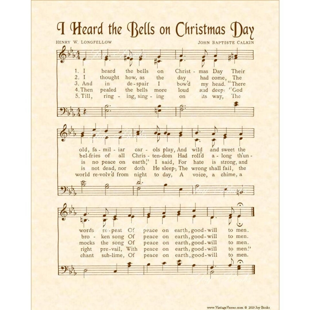 I Heard the Bells on Christmas Day Christian Home & Office Decor ...