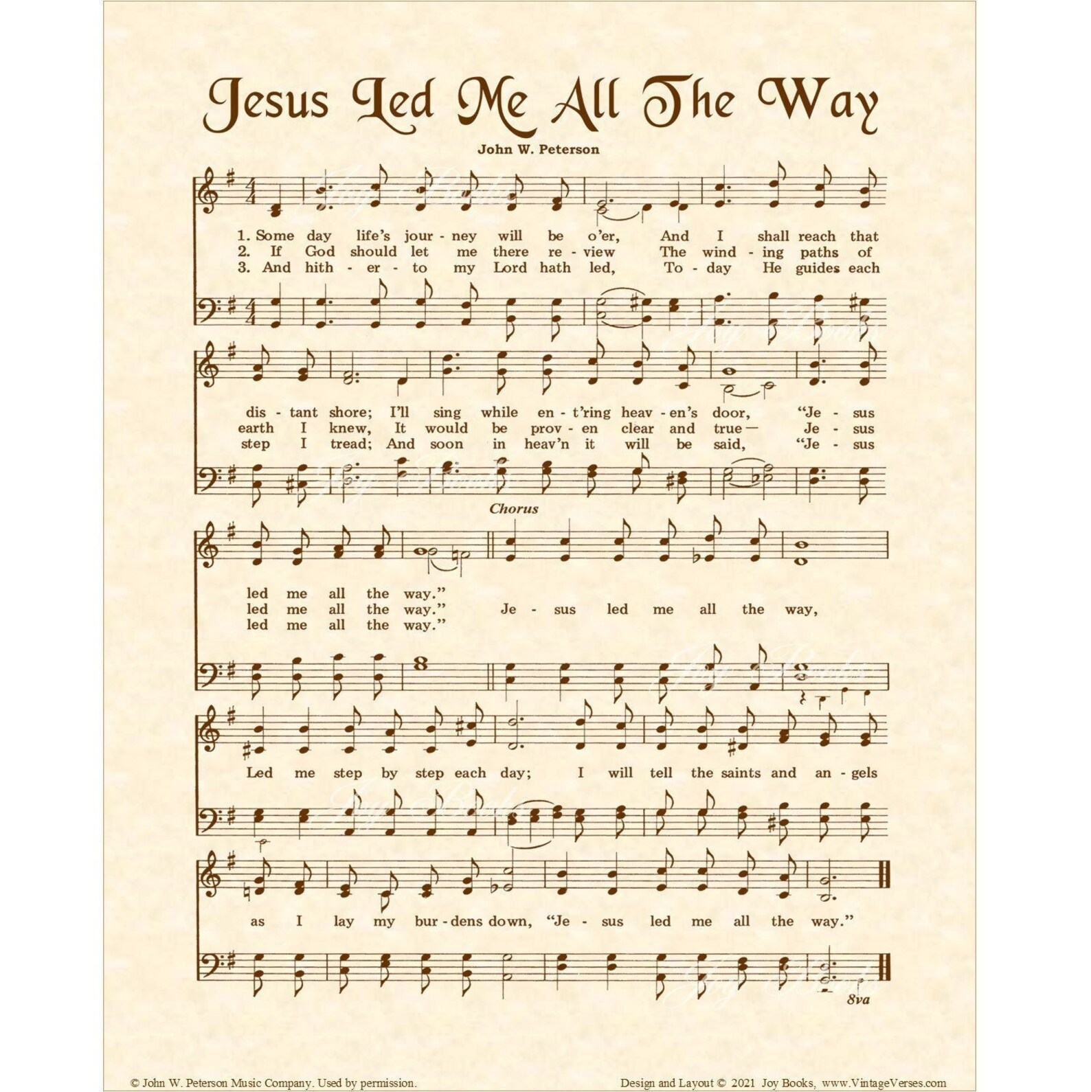 Jesus Led Me All the Way - Christian Home & Office Decor Sheet Music ...