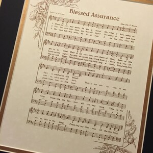 BLESSED ASSURANCE - Matted Hymn Wall Art - Christian Home & Office ...