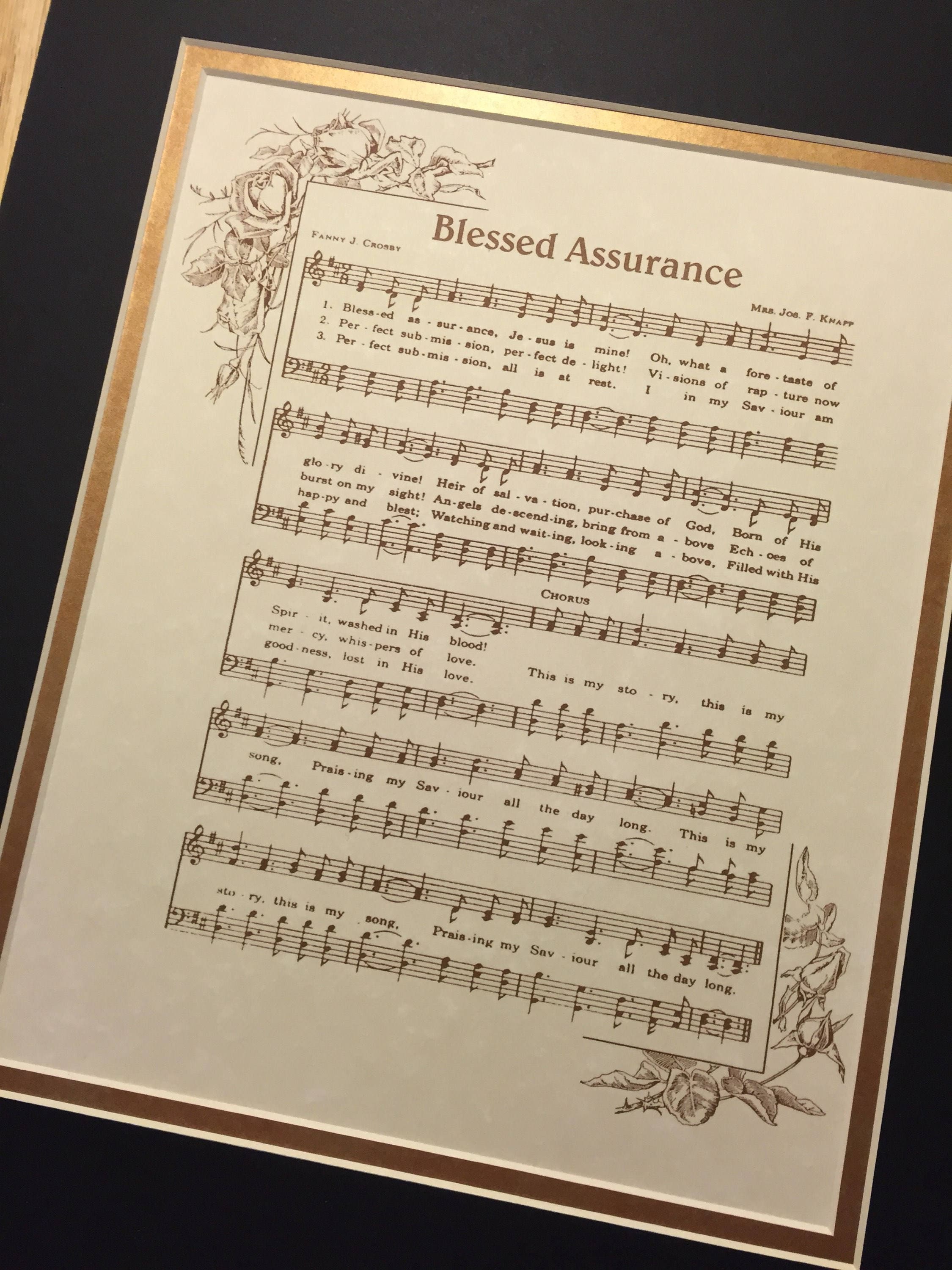BLESSED ASSURANCE Hymn Wall Art Christian Home & Office Decor - Etsy.de