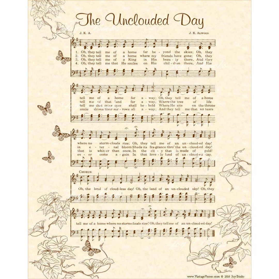 The Unclouded Day- Custom Christian Home Decor- Vintageverses Sheet ...