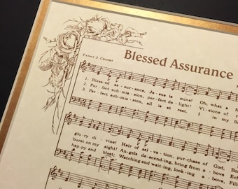 BLESSED ASSURANCE Hymn Wall Art Christian Home & Office Decor | Etsy