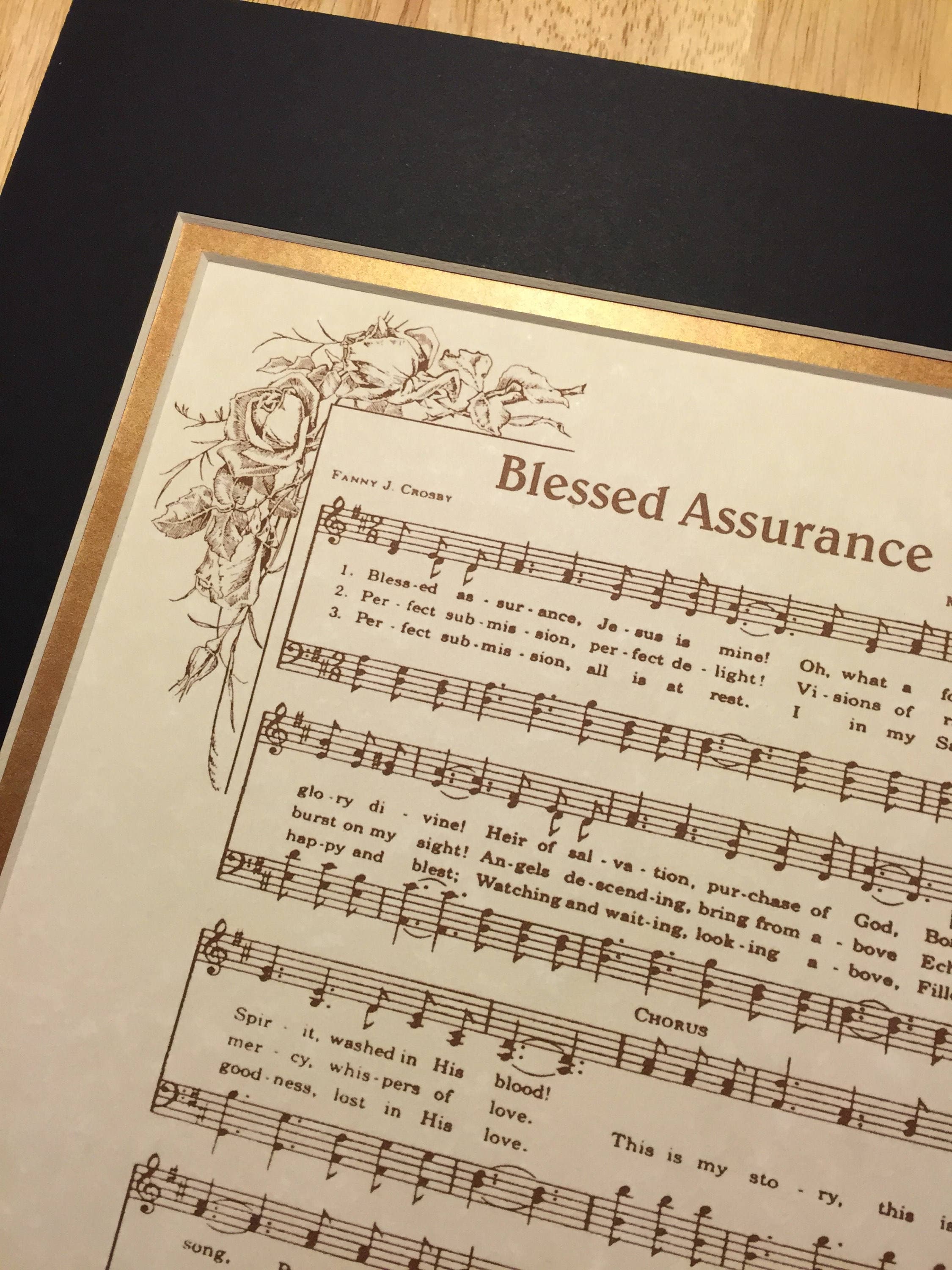 BLESSED ASSURANCE Hymn Wall Art Christian Home & Office Decor - Etsy.de