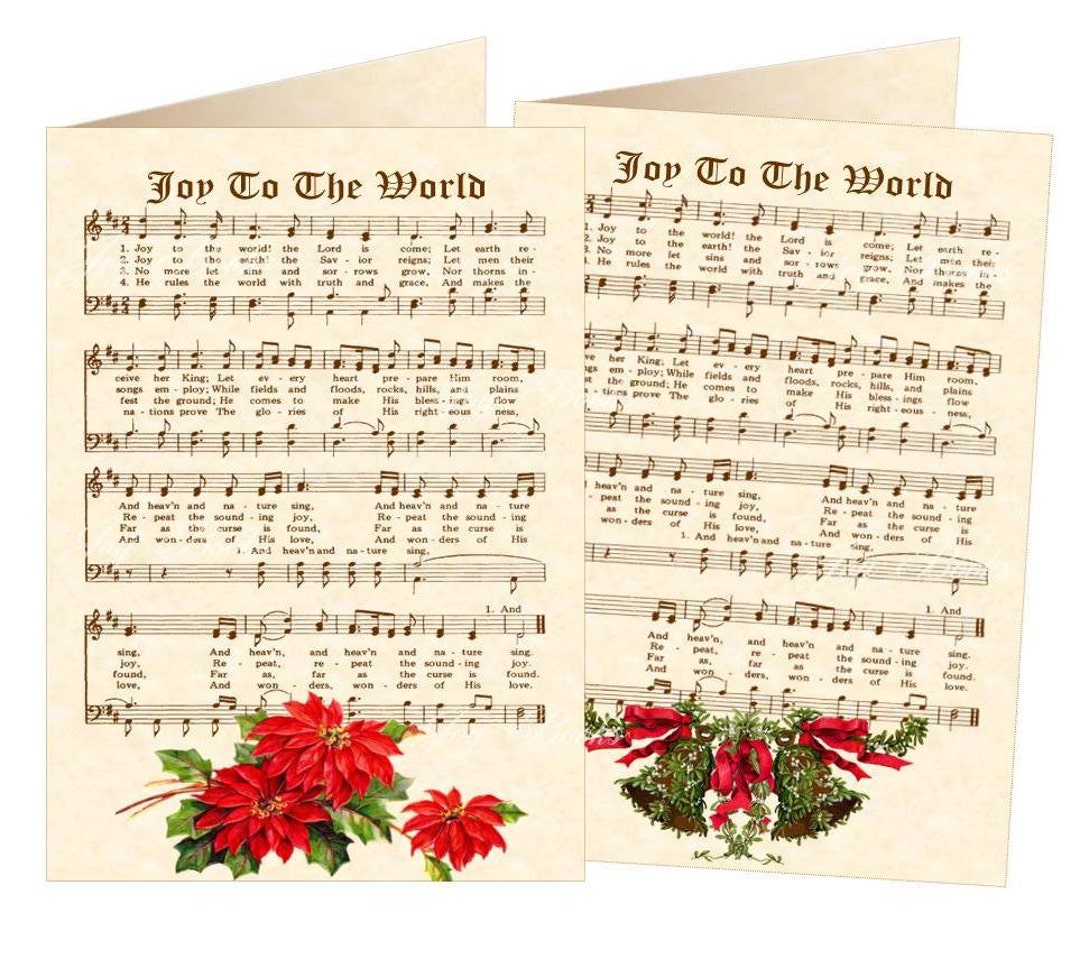 VINTAGE CAROL GREETINGS - Set of 6 Christmas Hymn Greeting Cards ...