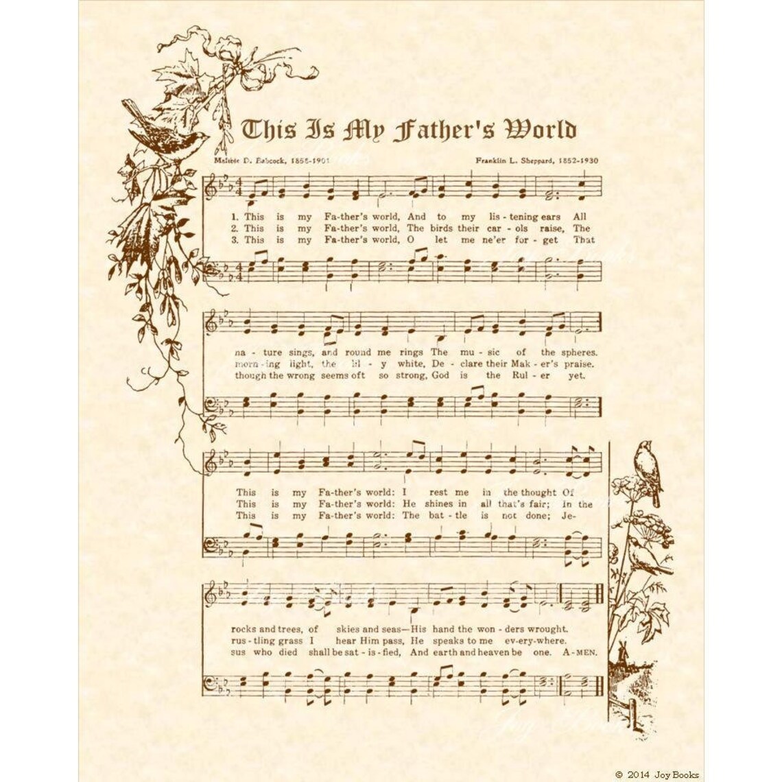 THIS is My FATHER'S World - Hymn Art - Custom Christian Home Decor ...