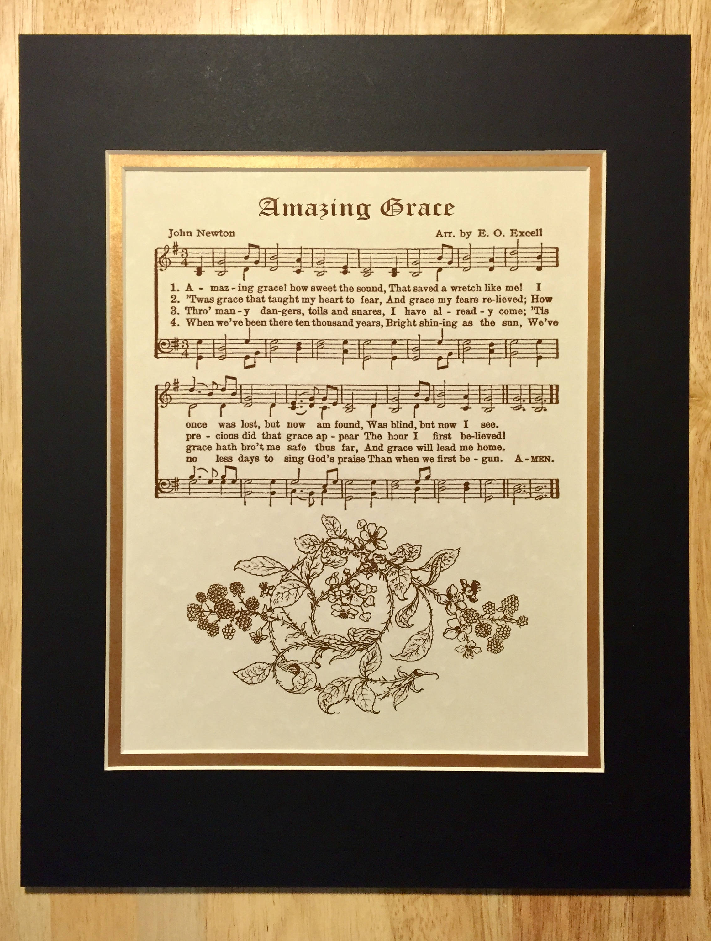 AMAZING GRACE Hymn Art Custom Christian Home Decor Vintageverses Sheet ...