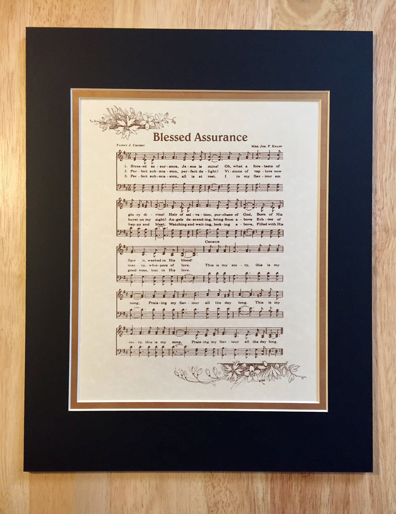 BLESSED ASSURANCE Hymn Wall Art Christian Home & Office Decor | Etsy