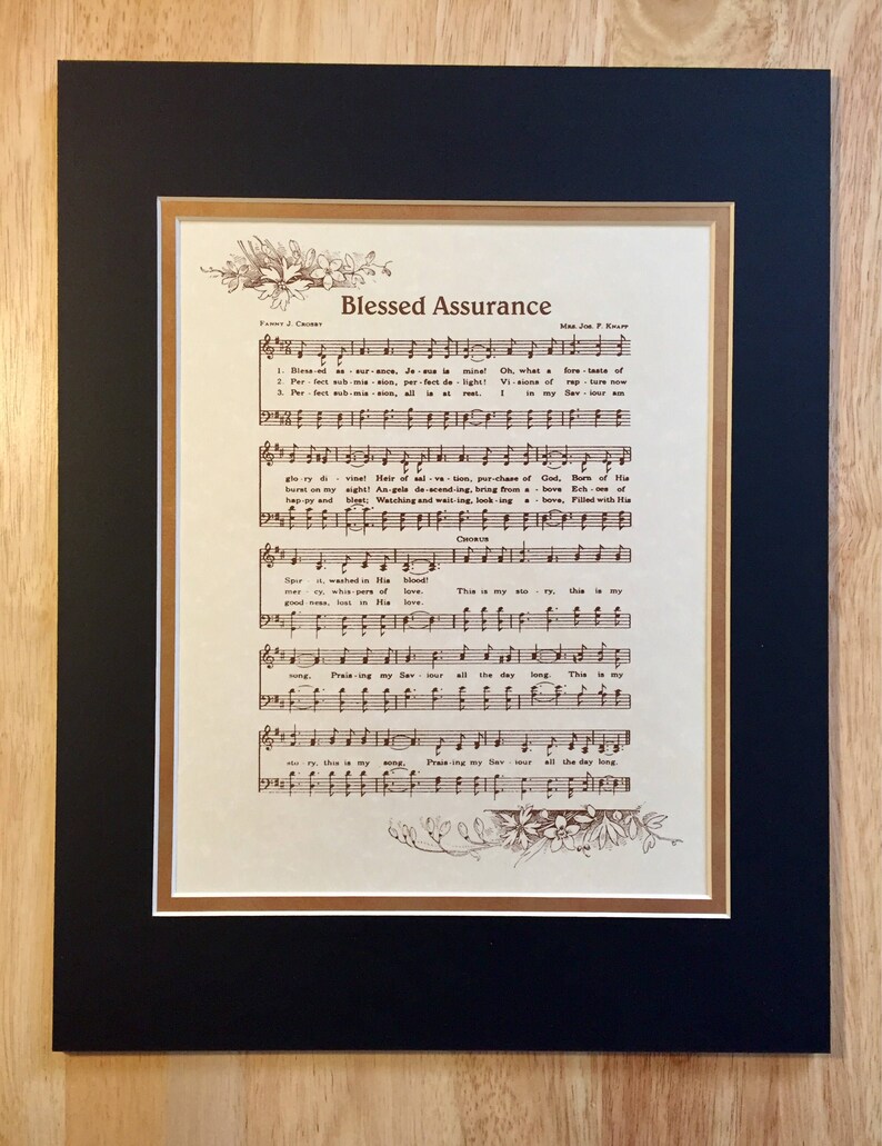 BLESSED ASSURANCE Hymn Wall Art Christian Home & Office Decor - Etsy