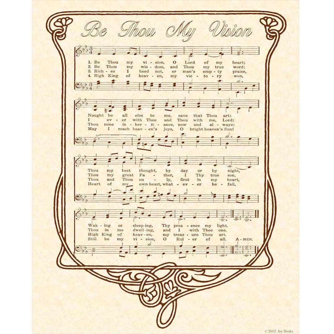 BE THOU My VISION 8x10 Hymn on Parchment Wall Art Christian Home ...