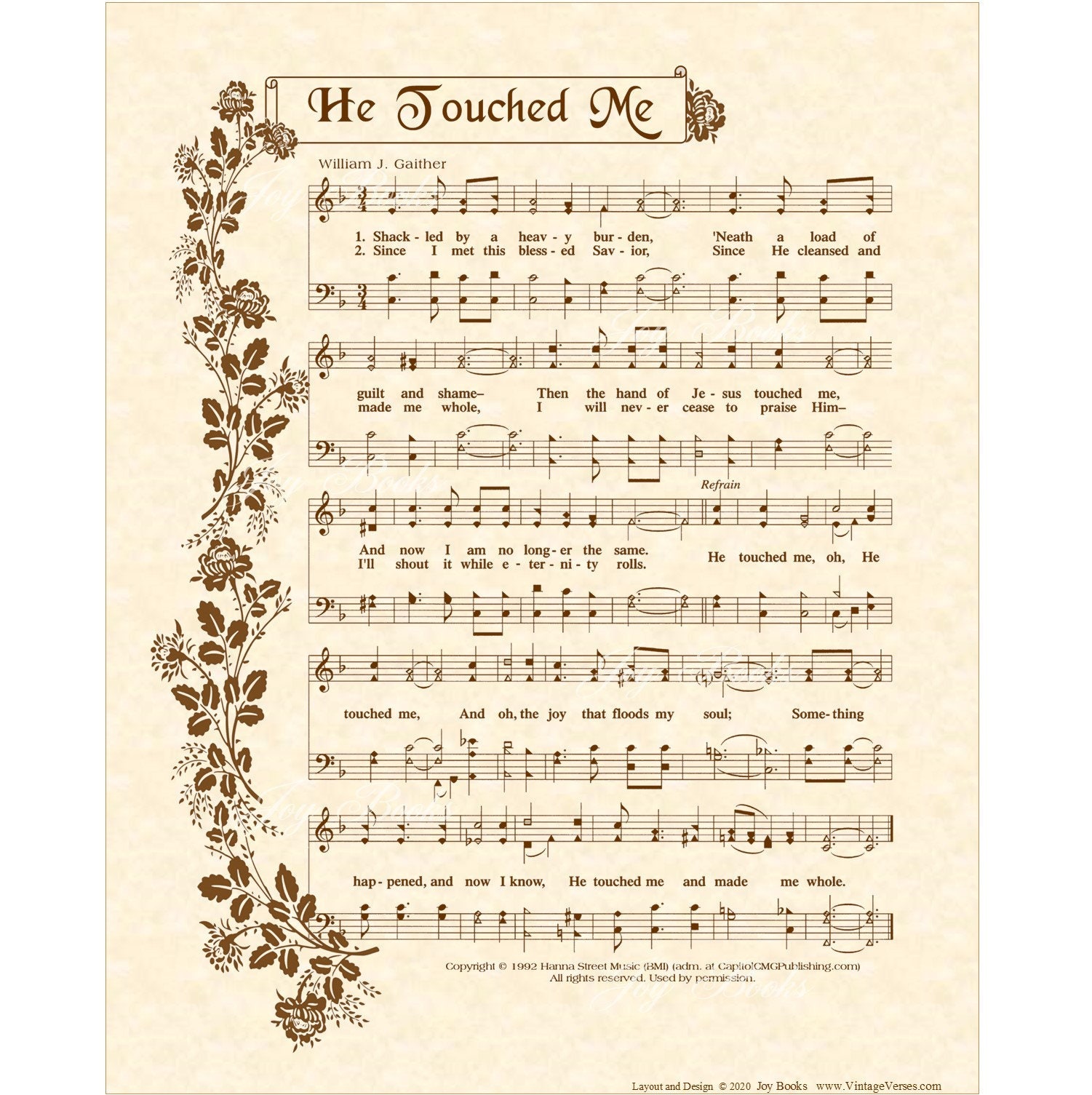 He Touched Me Christian Home & Office Decor Sheet Music - Etsy Canada
