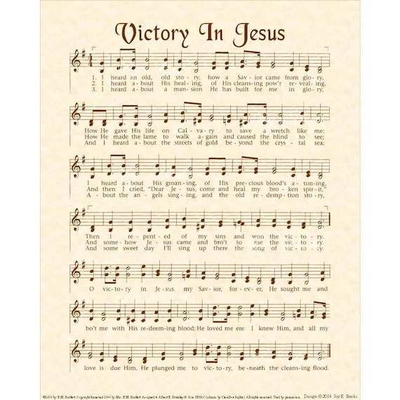 VICTORY IN JESUS Vintage Verses Christian Home & Office - Etsy