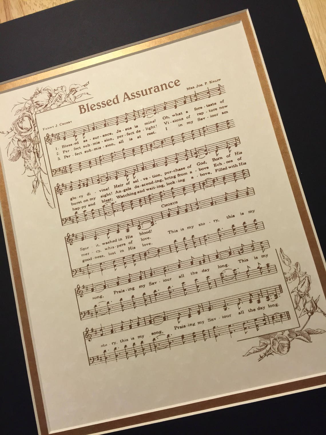 BLESSED ASSURANCE Matted Hymn Wall Art Christian Home & | Etsy