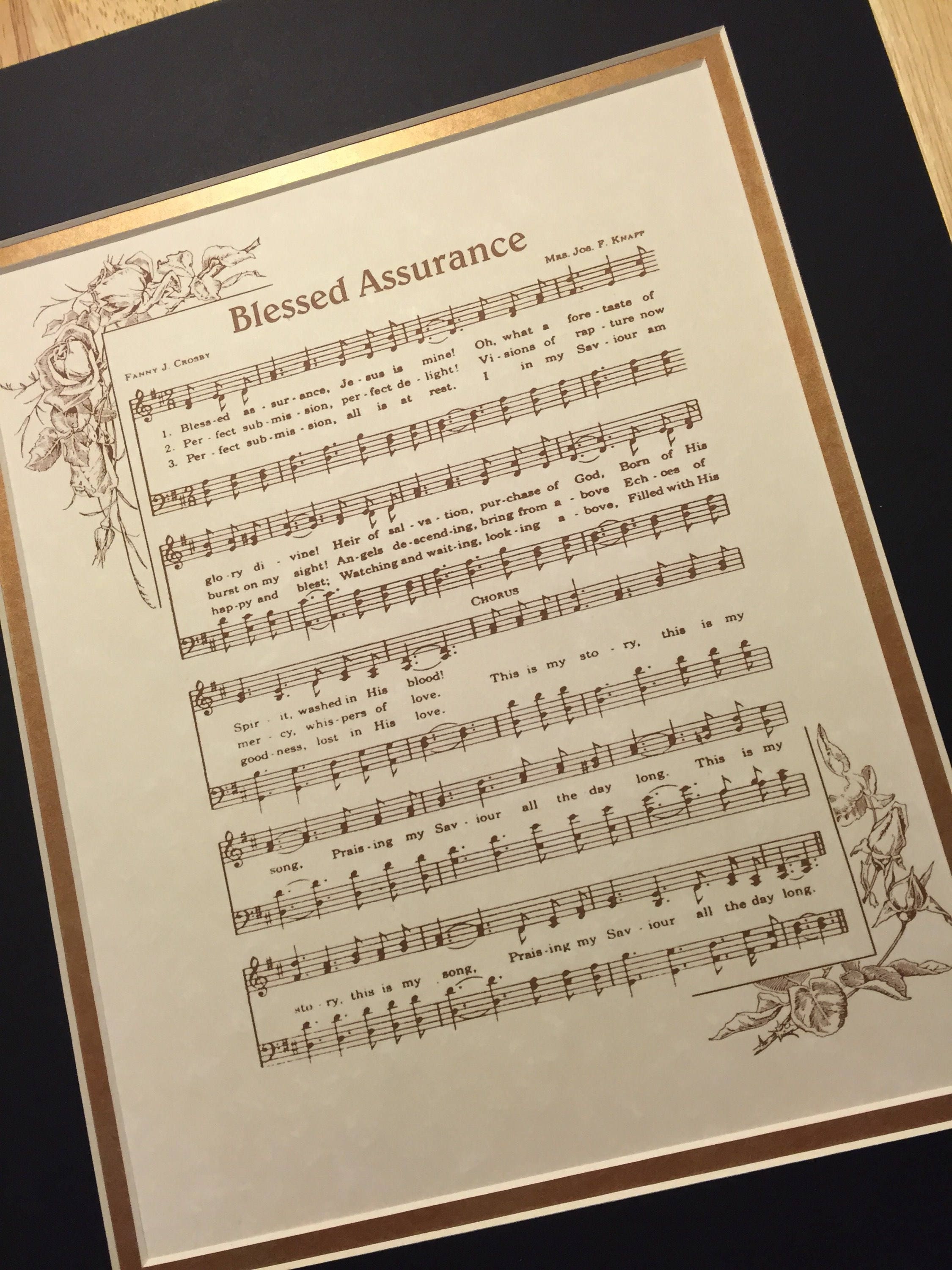 BLESSED ASSURANCE Hymn Wall Art Christian Home & Office Decor - Etsy.de