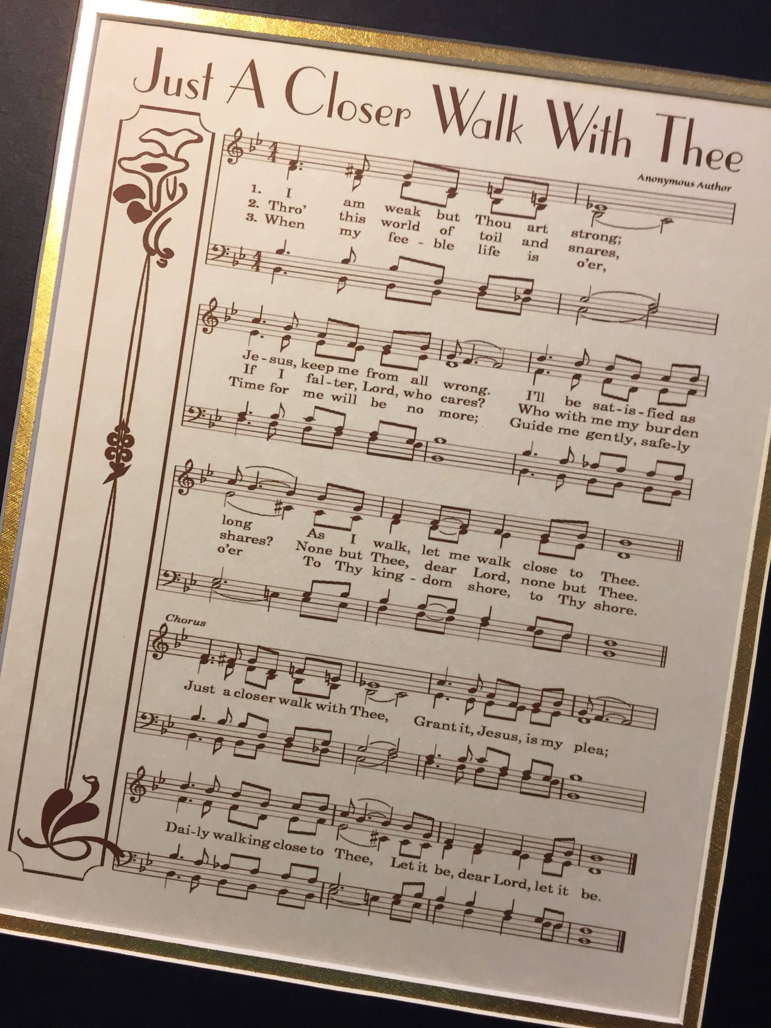 Just A Closer Walk With Thee Hymn Wall Art Custom Etsy