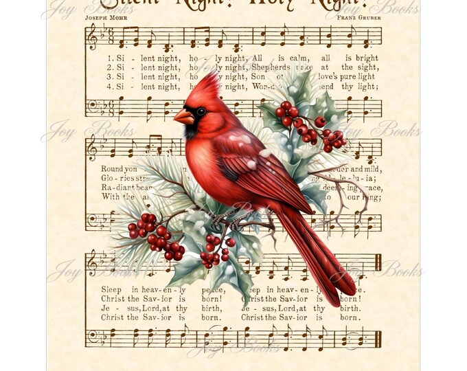 Silent Night Holy Night Hymn on Parchment Christian Home & Office Decor ...