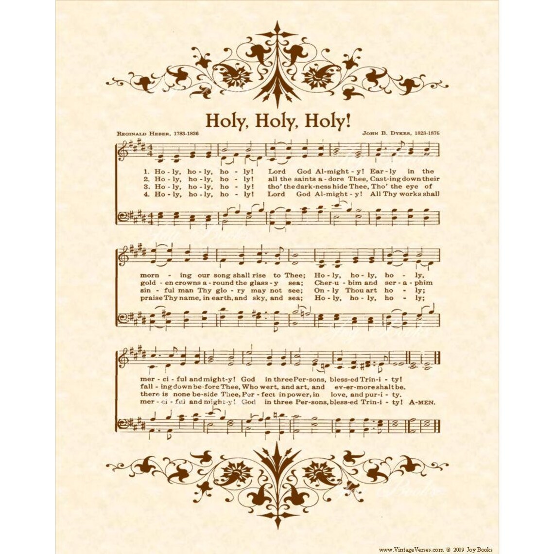 HOLY HOLY HOLY Hymn Wall Art Custom Christian Home Decor | Etsy