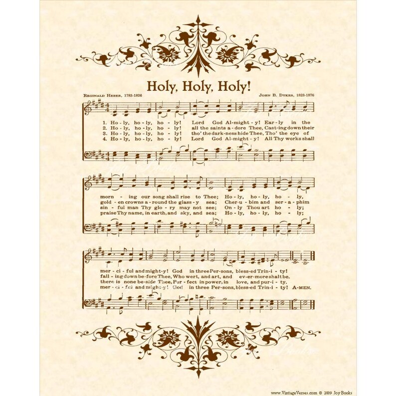 HOLY HOLY HOLY Hymn Wall Art Custom Christian Home Decor | Etsy